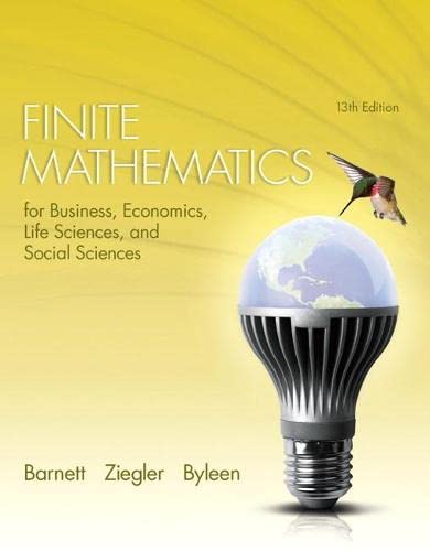 Finite Mathematics 13th 13e Raymond Barnett Controses Store