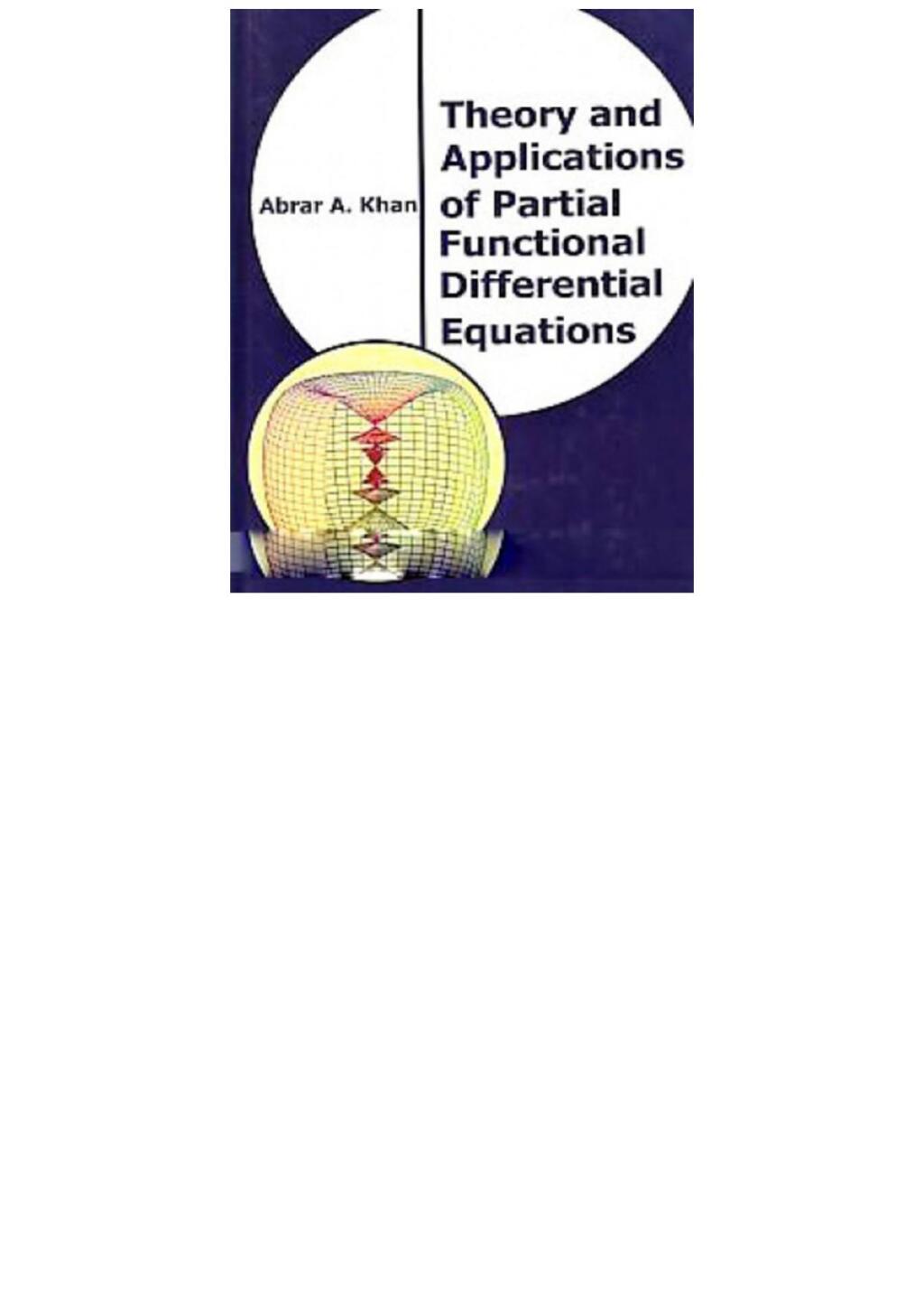 Theory And Applications Of Partial Functional Differential Equations Premiumjs Store