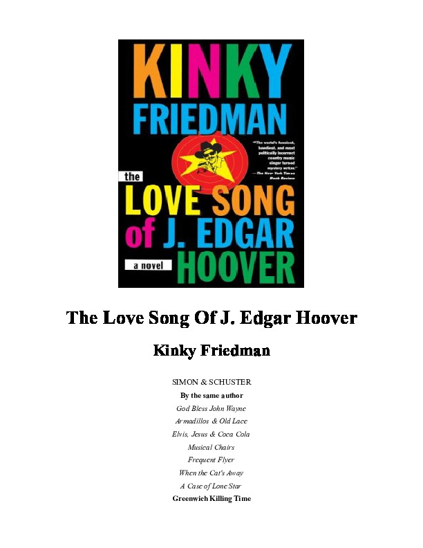 The Love Song Of J. Edgar Hoover (kinky Friedman Novels) PDF/EPUB Version Downloadable Download ...